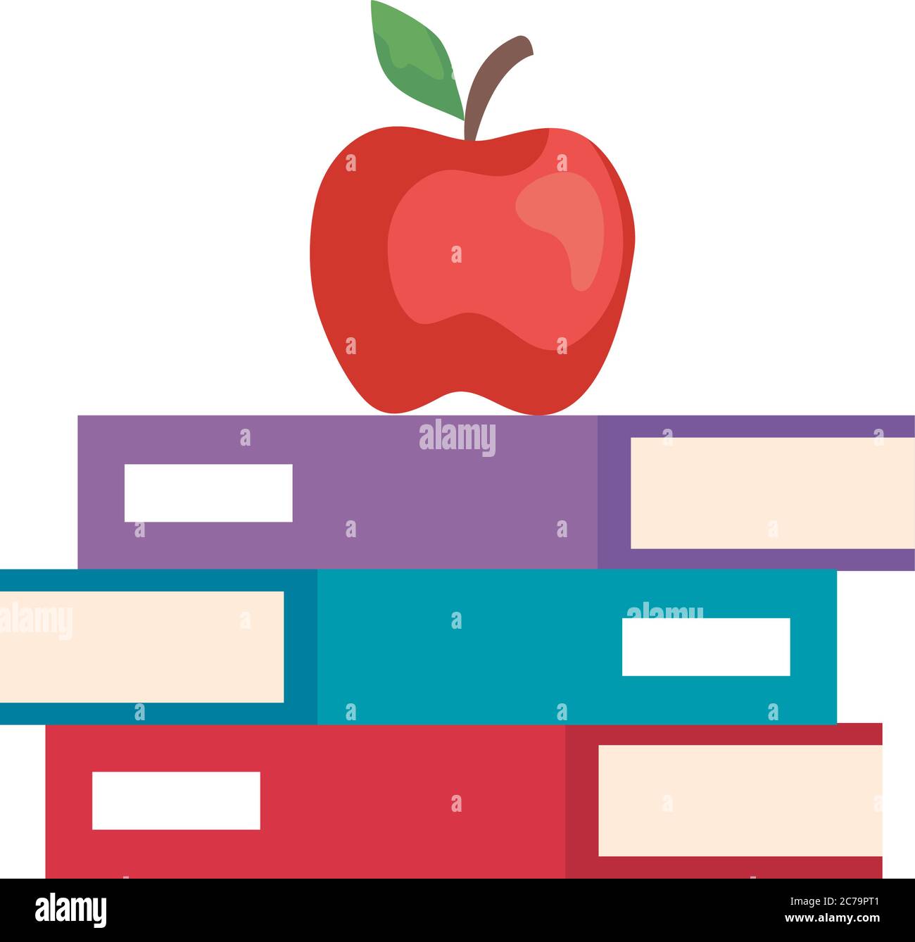 apple on school books vector design Stock Vector Image & Art - Alamy