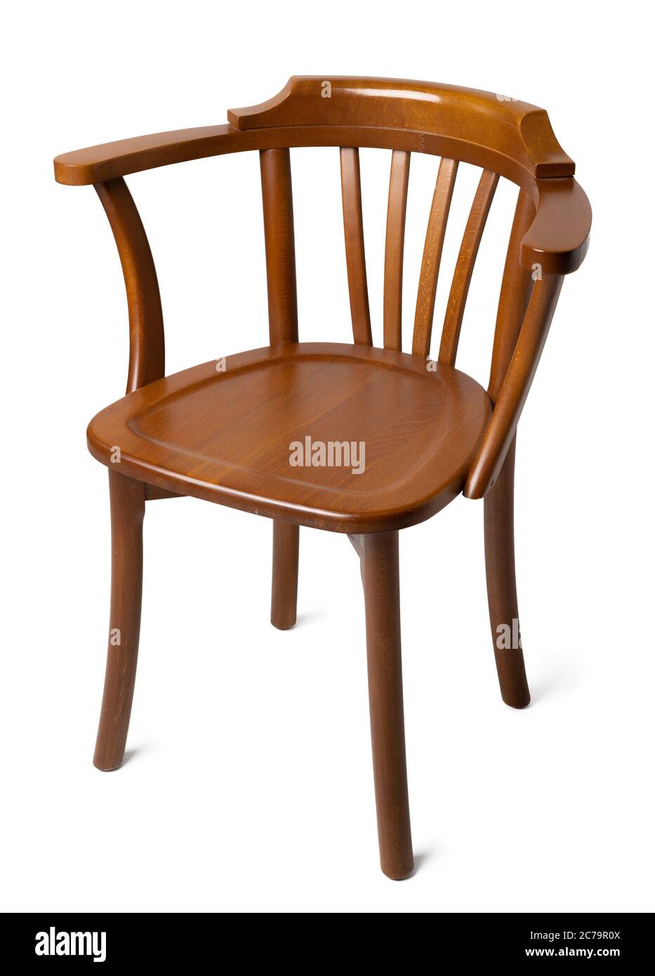 Old-fashioned vintage wooden chair isolated on white Stock Photo - Alamy