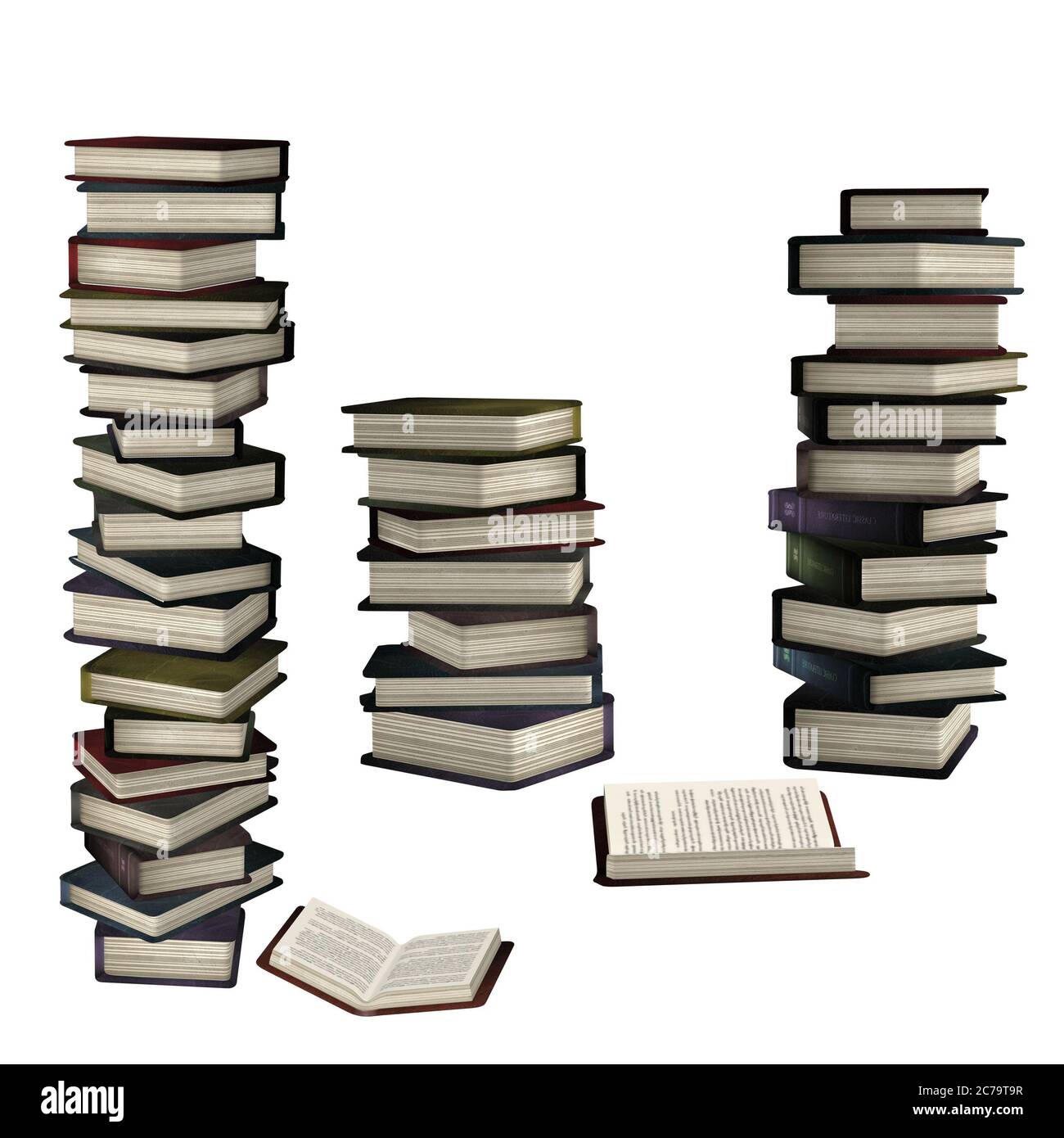 Old books in a stack, 3d digitally rendered illustration Stock Photo ...