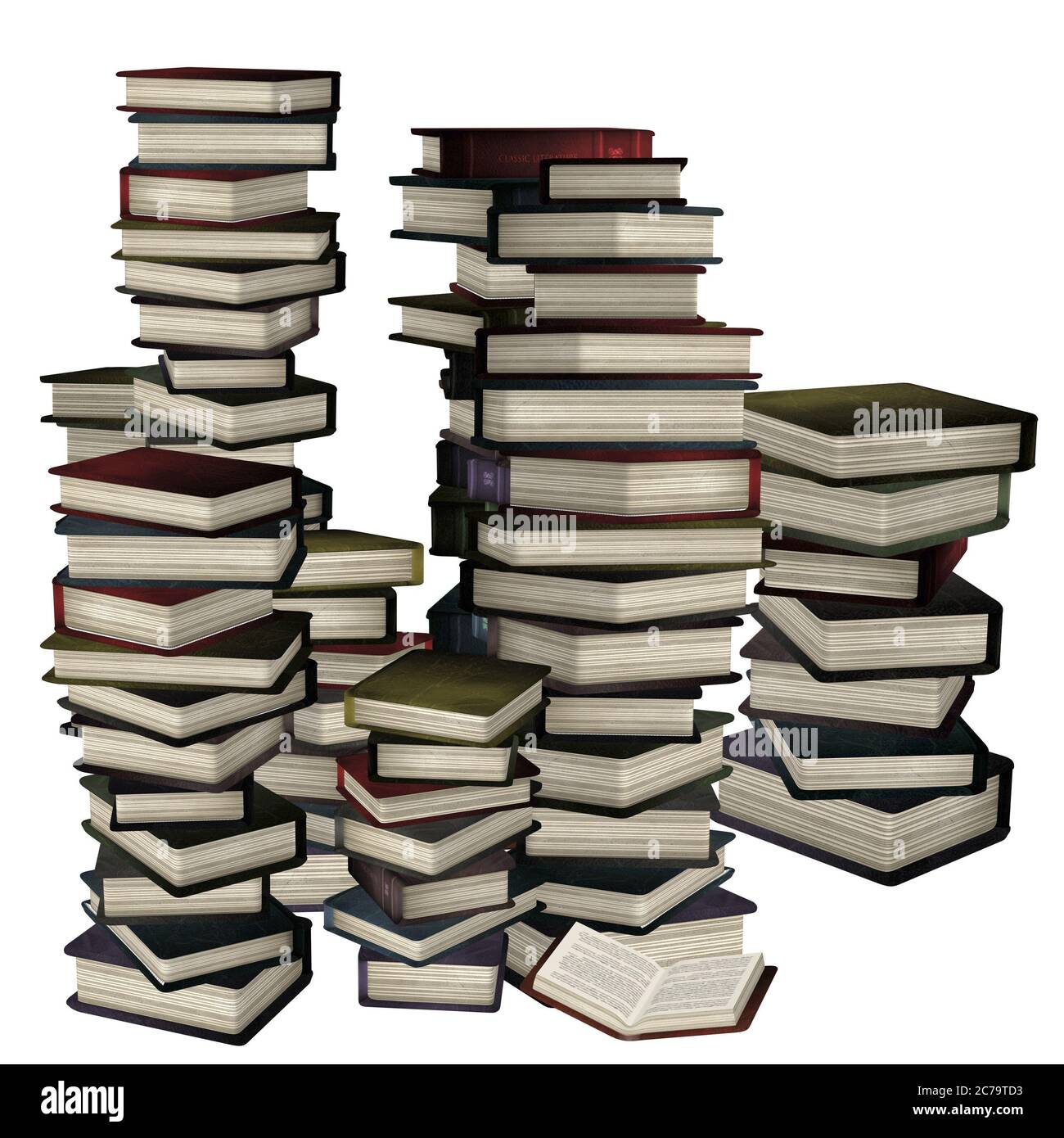 Old books in a stack, 3d digitally rendered illustration Stock Photo ...