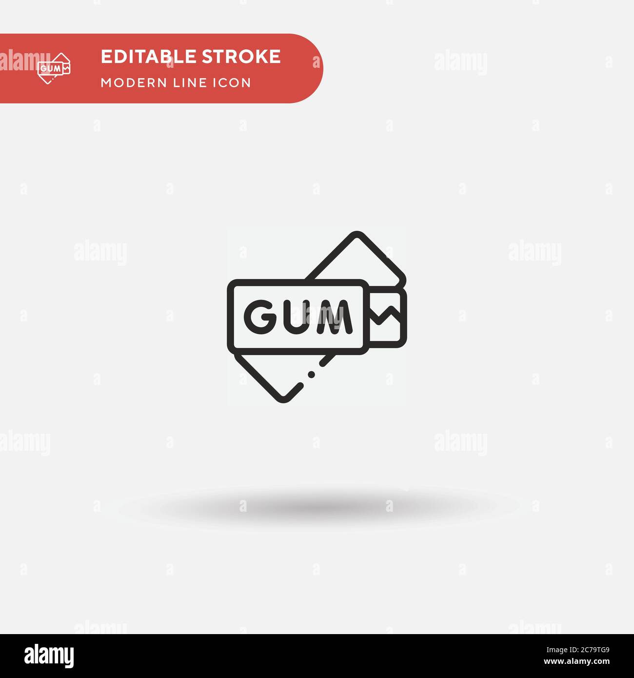 Chewing Gum Simple vector icon. Illustration symbol design template for ...