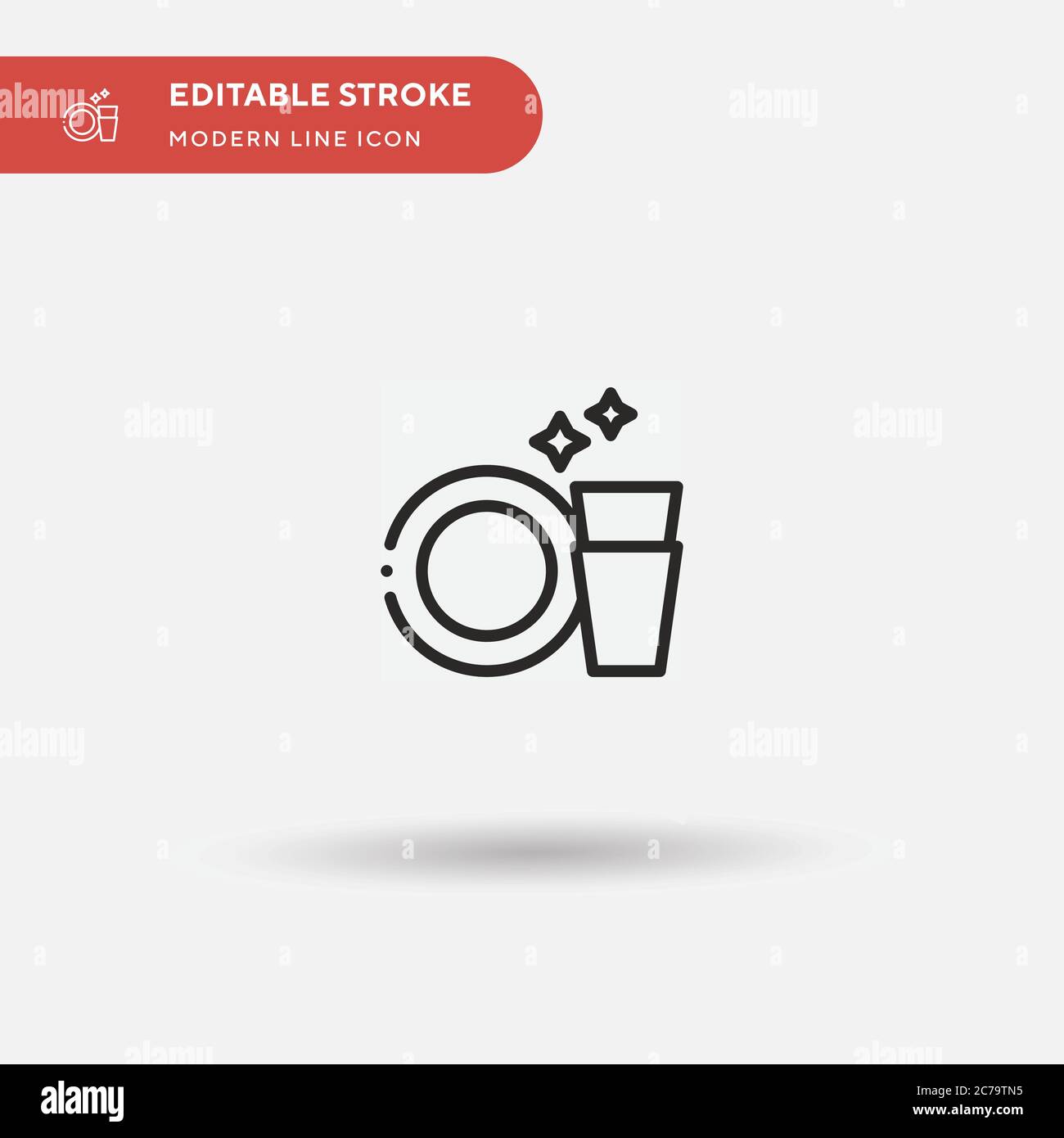 Clean Dishes Simple vector icon. Illustration symbol design template ...