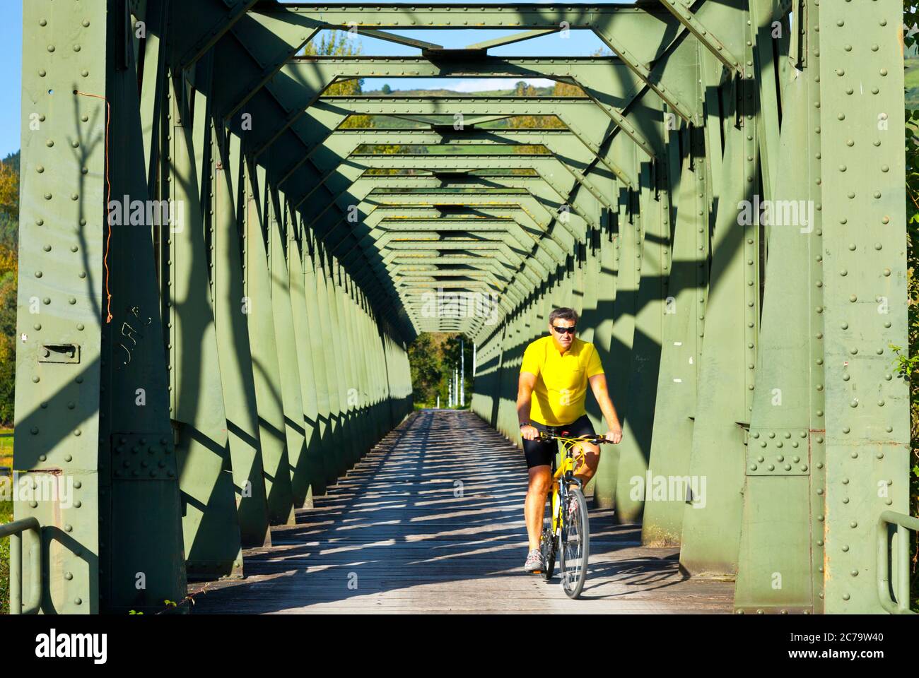 Bridge, Pas River, San Martin de Toranzo Village, Toranzo Valley ...
