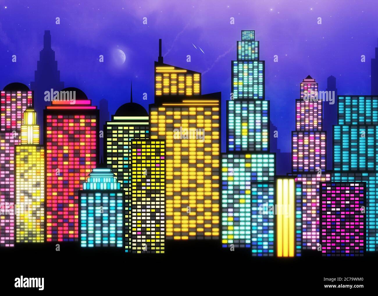Neon house silhouette hi-res stock photography and images - Alamy