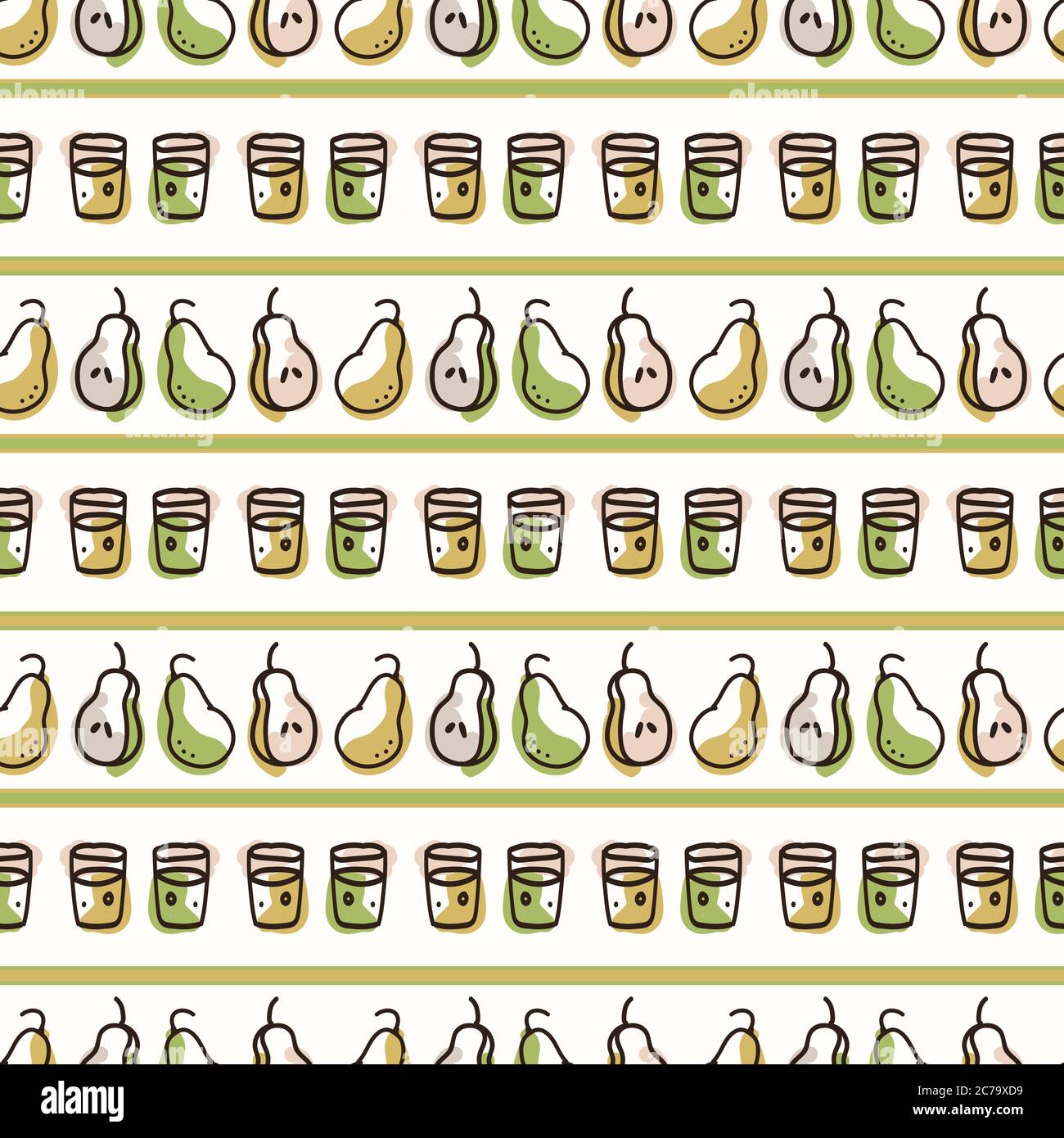 Seamless background pear fruit juice. Gender neutral kid food pattern ...