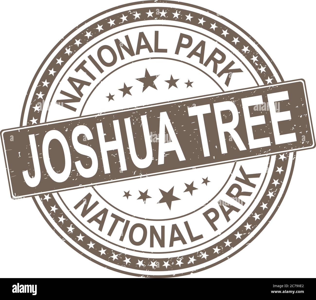 brown old rubber stamp Joshua Tree National Park , vector illustration ...