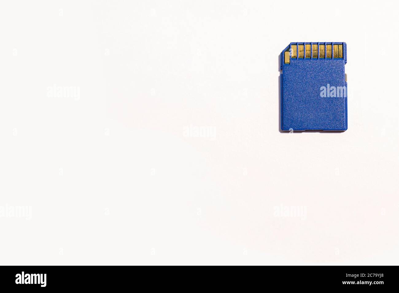 Blue SD memory card isolated on white background. Media SD memory card ...