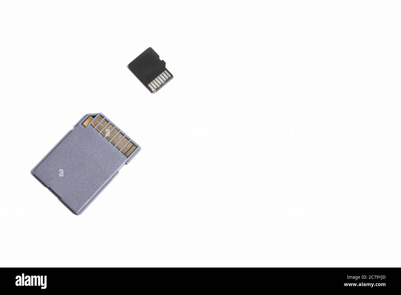 Flash SD cards of different sizes isolated on a white background ...