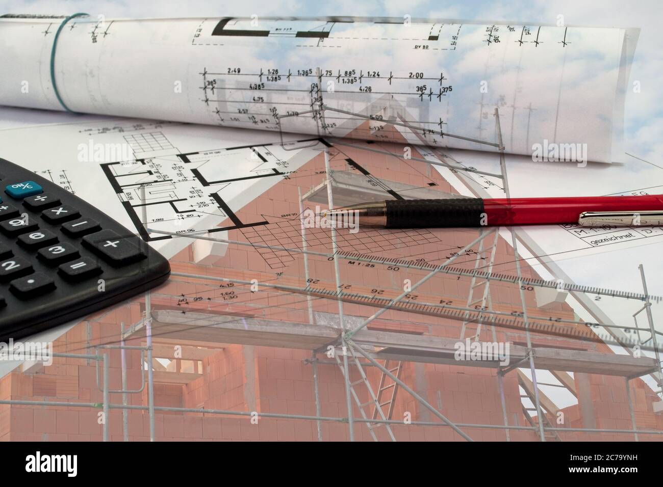 New construction of a family house, collage Stock Photo - Alamy