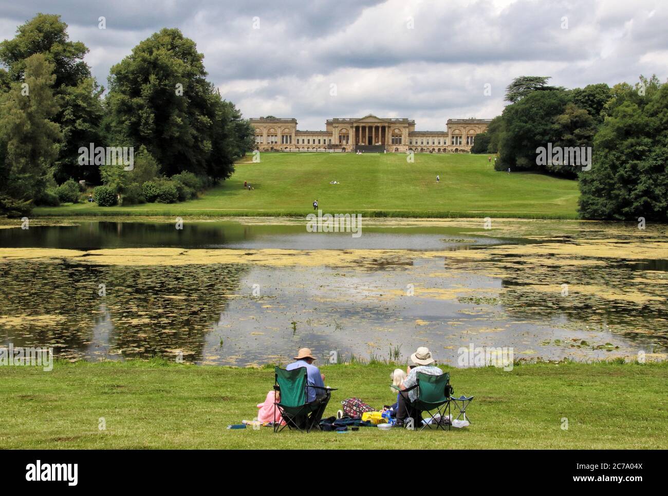 Buckinghamshire, UK. Stowe Landscape Gardens, Stowe House ...