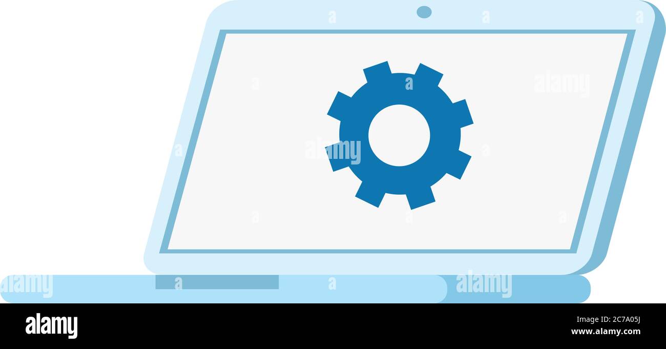 gear in laptop vector design Stock Vector Image & Art - Alamy