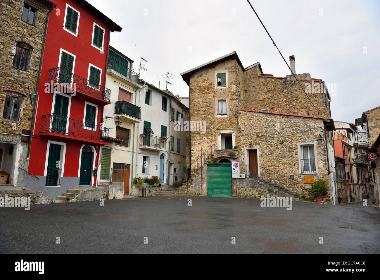 historic houses in the village of Perinaldo Italy Stock Photo - Alamy