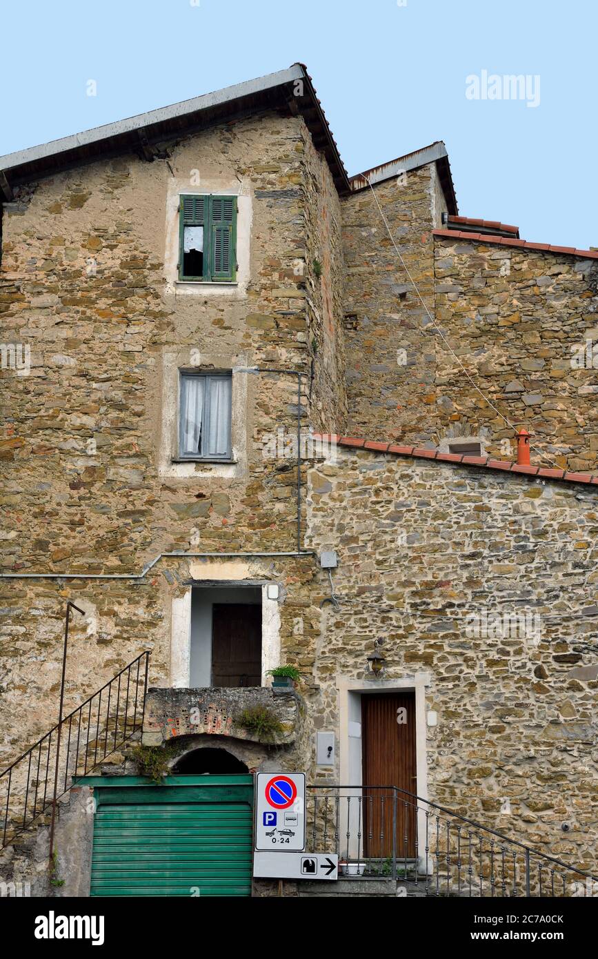 historic houses in the village of Perinaldo Italy Stock Photo - Alamy