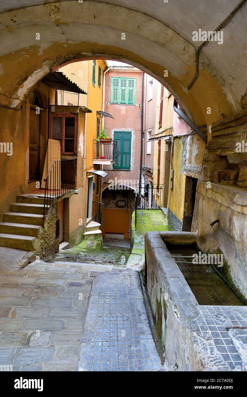 historic houses in the village of Perinaldo Italy Stock Photo - Alamy