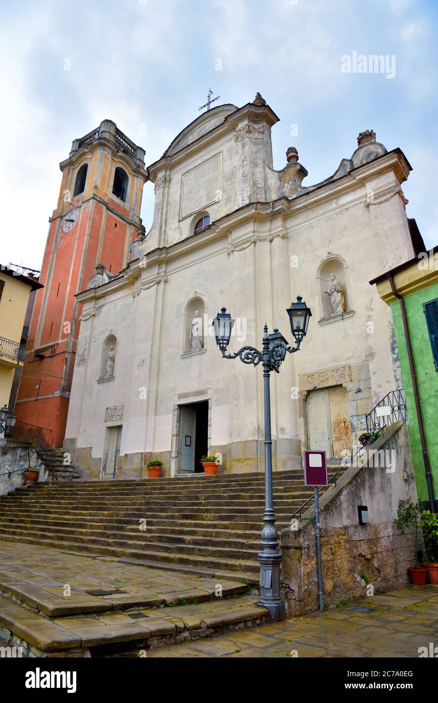 church of san nicolo village of perinaldo imperia italy Stock Photo - Alamy