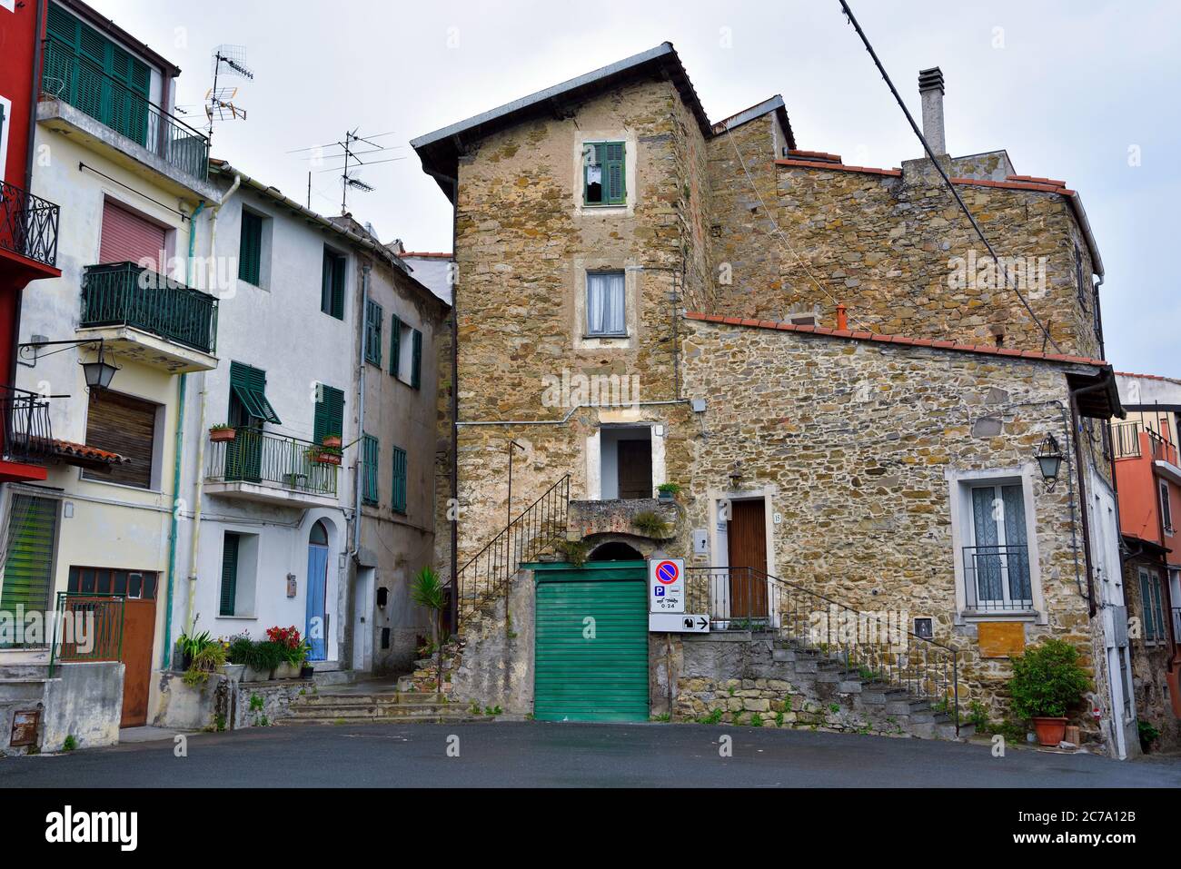 historic houses in the village of Perinaldo Italy Stock Photo - Alamy