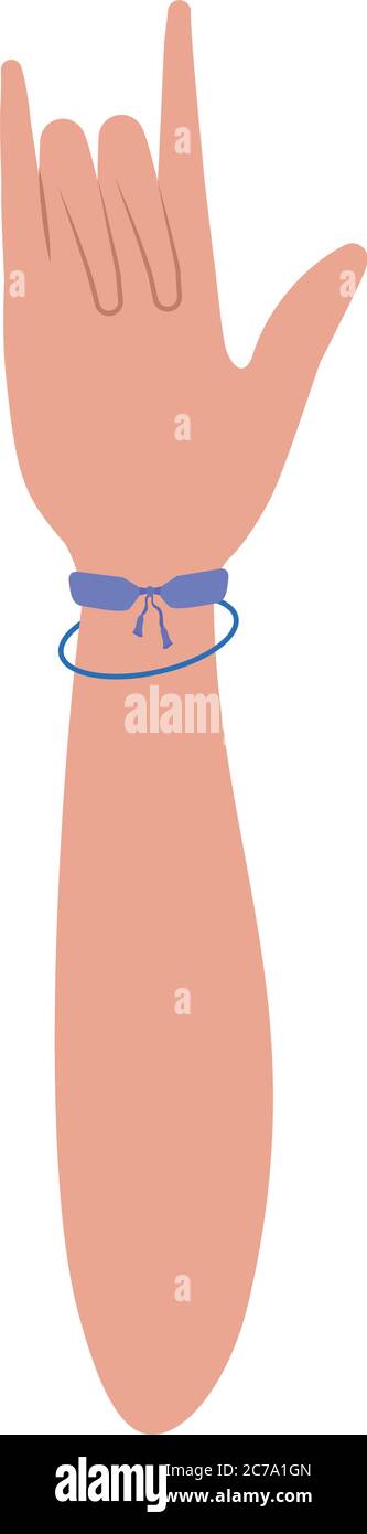 Hand with rock sign design, Music sound melody song musical art and ...