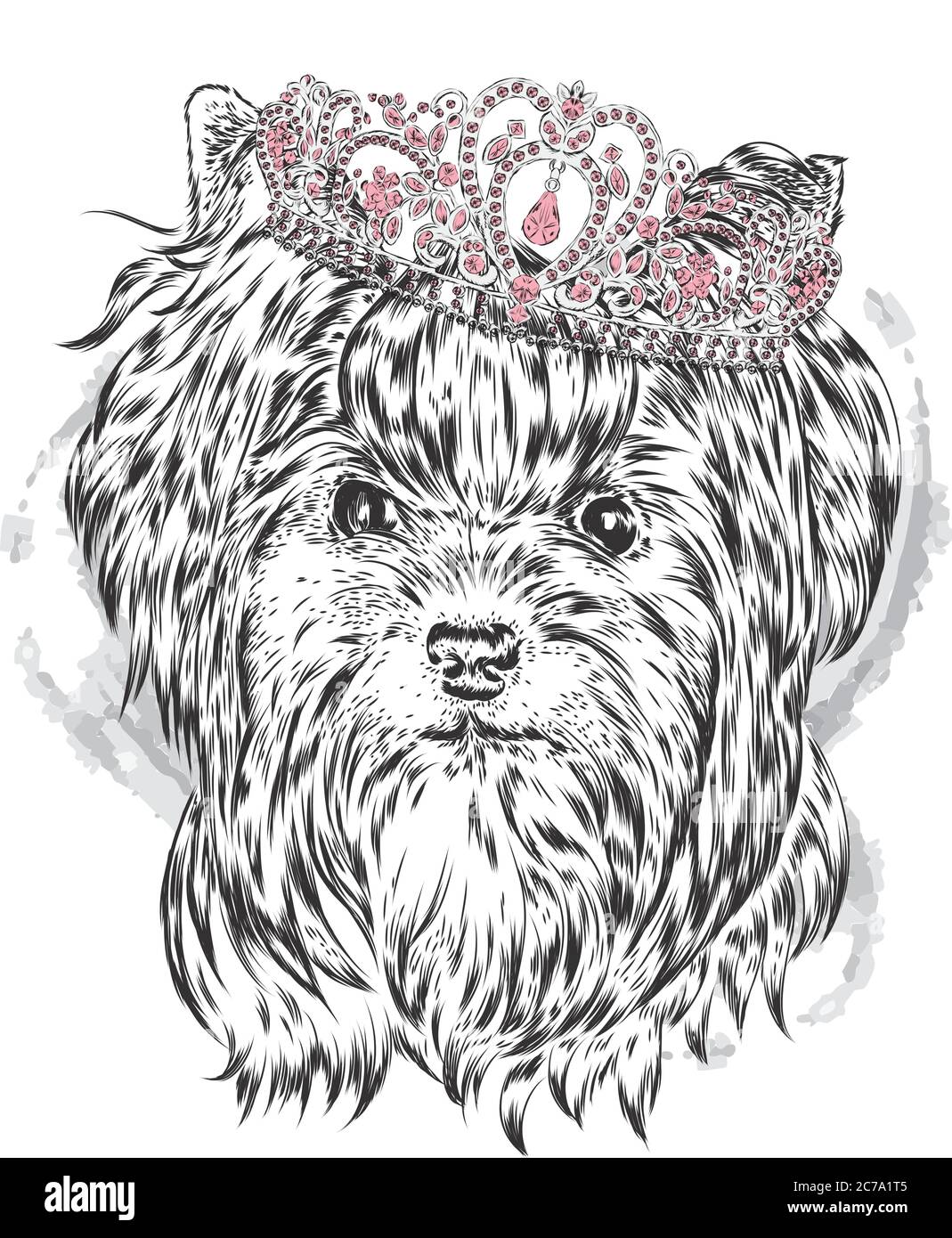 Dog in the crown . Vector illustration. Cute dog Stock Vector Image ...