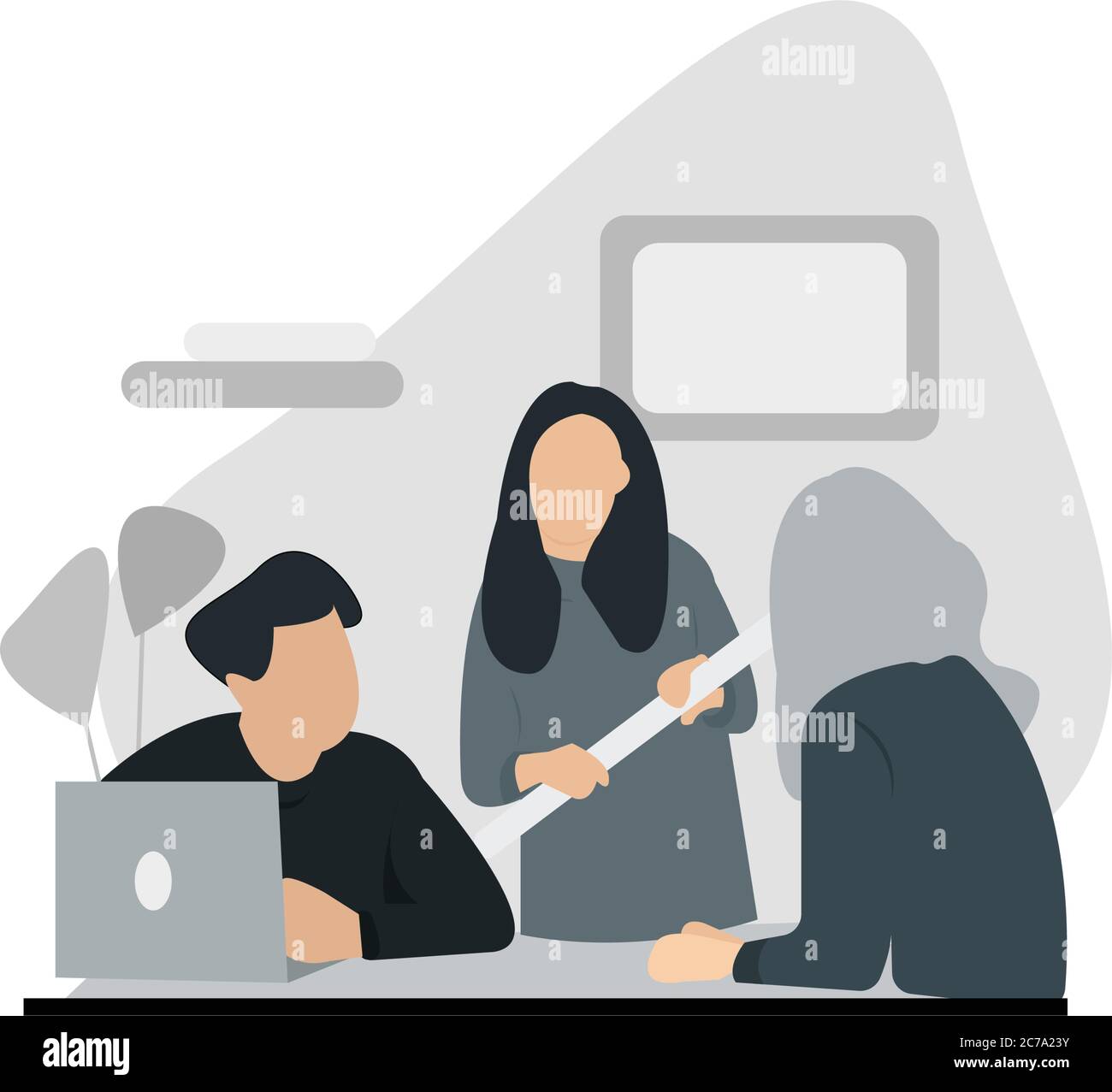 Business group discussing new Stock Vector Images - Alamy