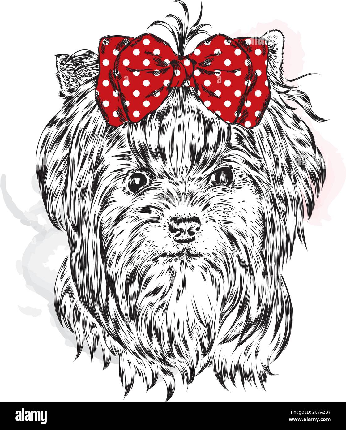Dog with a bow. Cute puppy. Vector illustration. Fashion Stock Vector ...