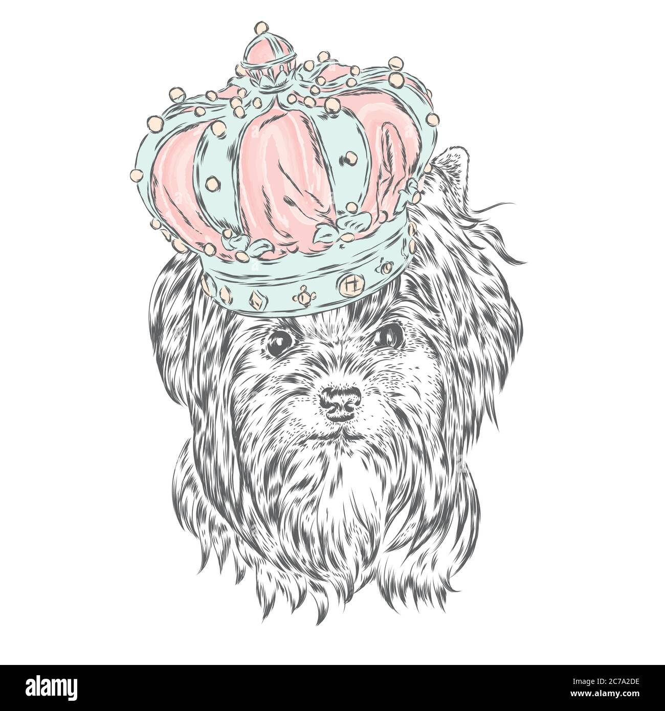 Dog in the crown . Vector illustration. Cute dog Stock Vector Image ...