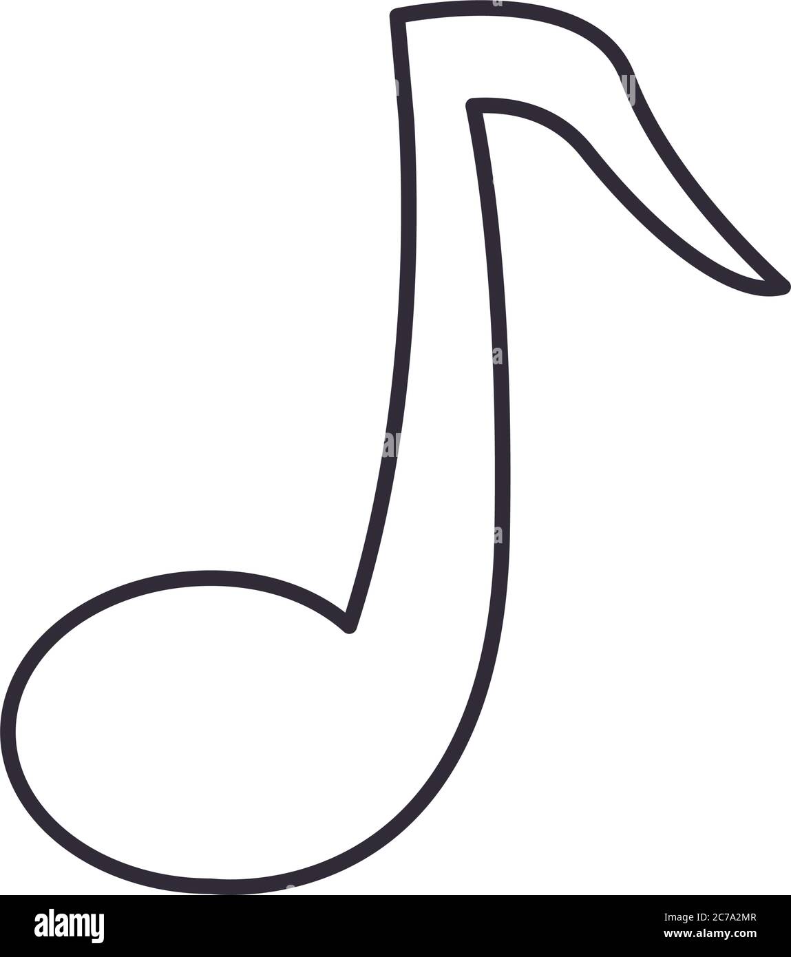 quaver note line style icon design, Music sound melody song musical art ...