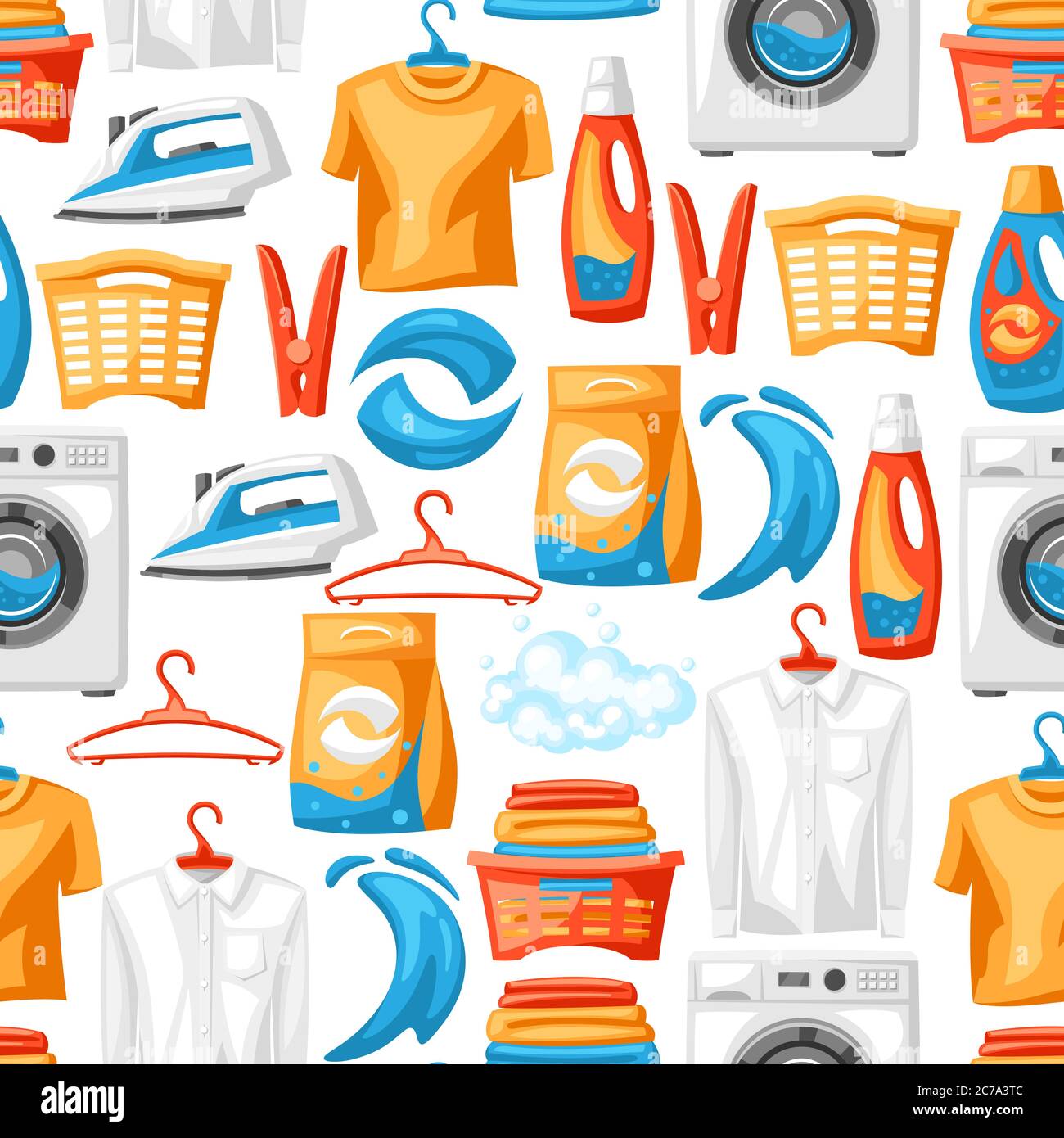 Laundry service seamless pattern with professional items Stock Vector ...