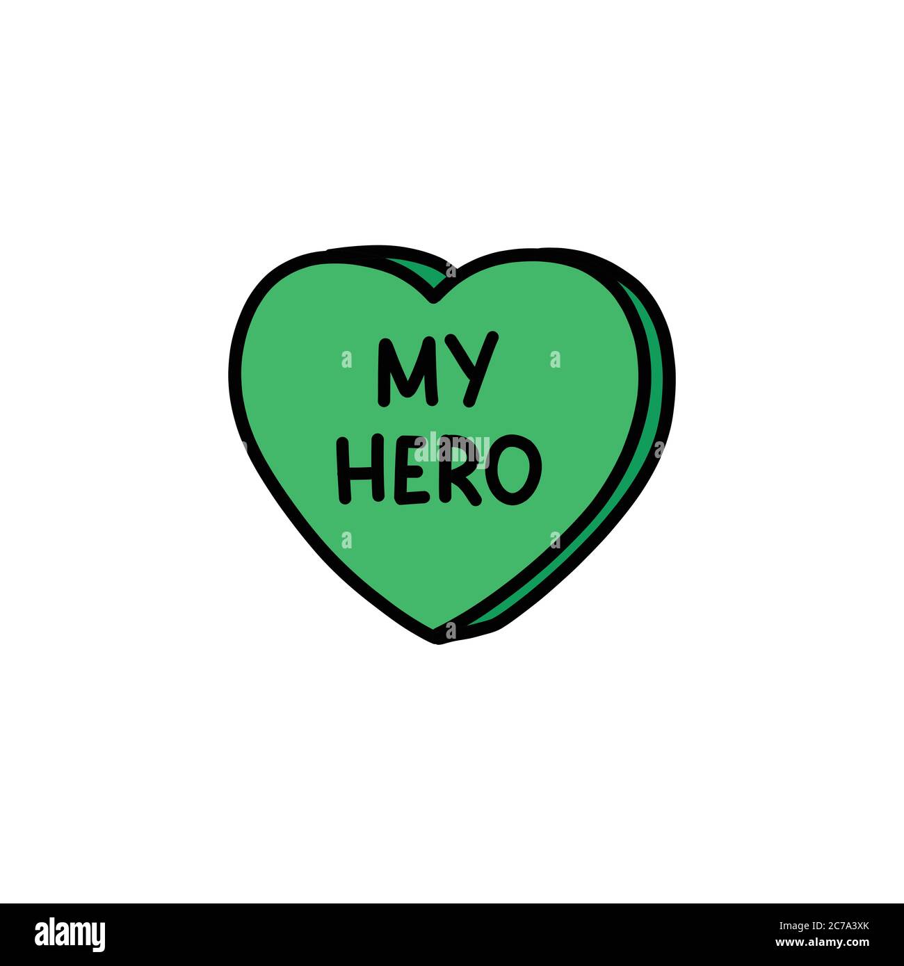 my hero heart doodle icon, vector illustration Stock Vector Image & Art ...
