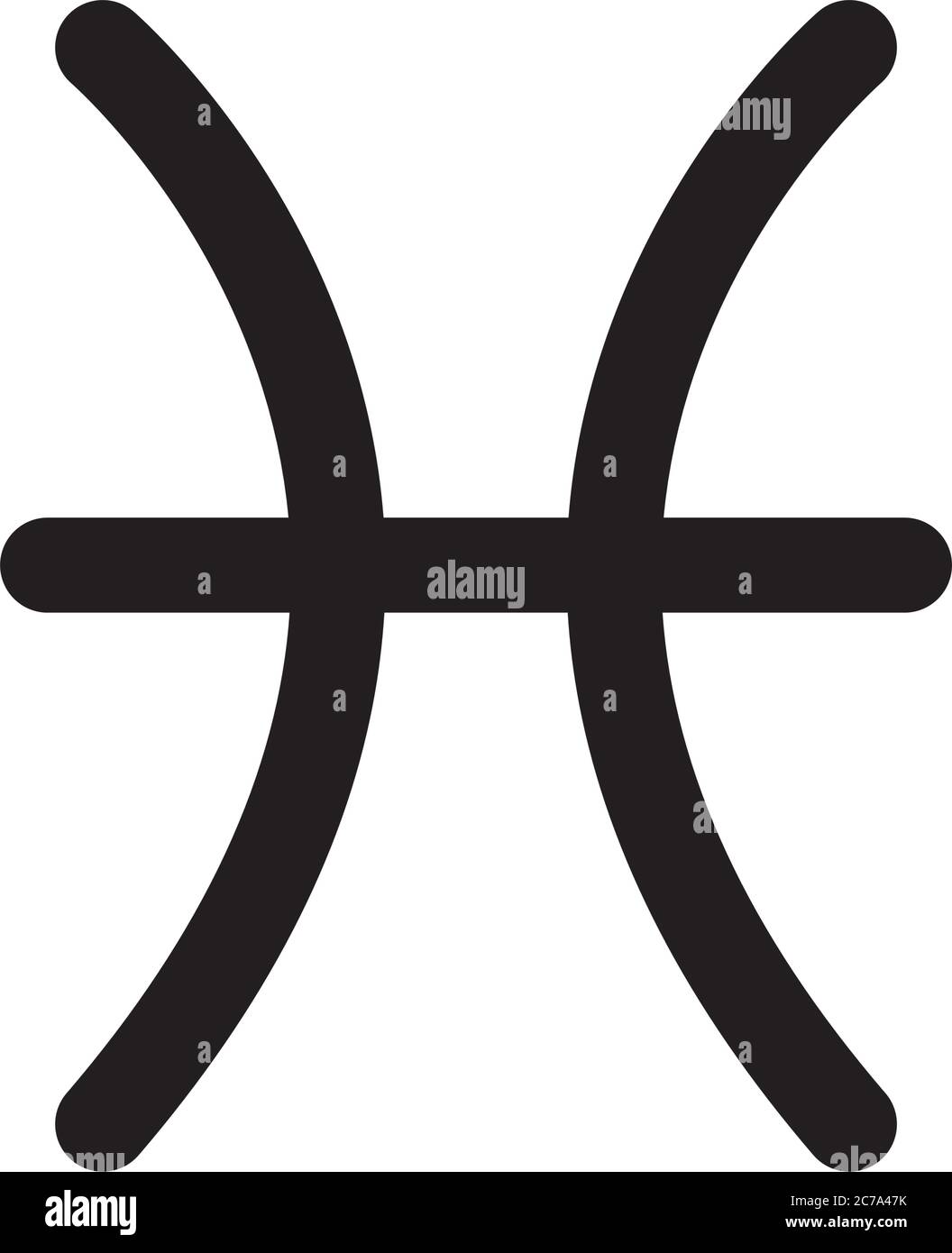 astrology concept, pisces symbol icon over white background, silhouette ...