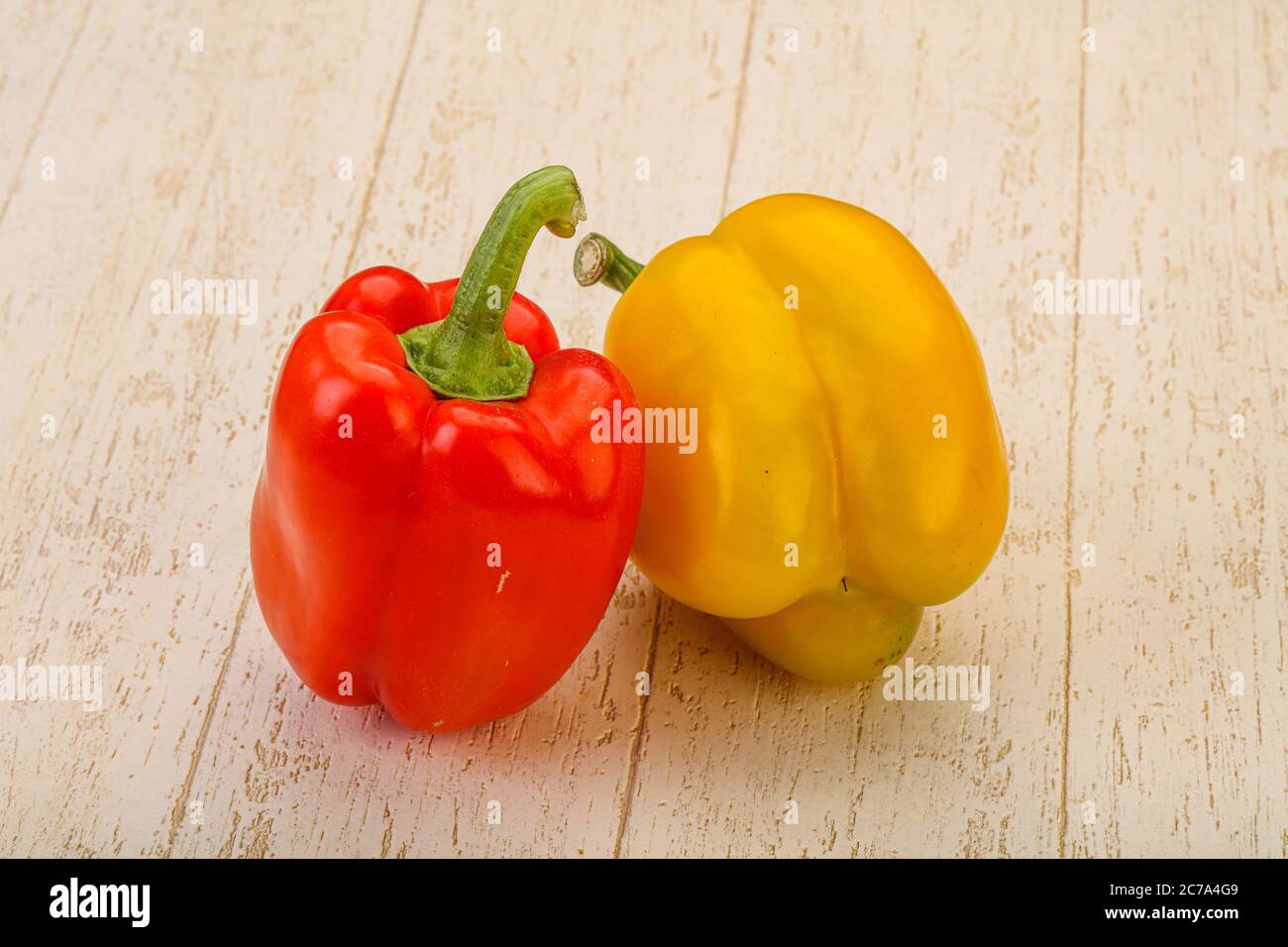 Two Ripe sweet Bulgarian bell peppers Stock Photo - Alamy