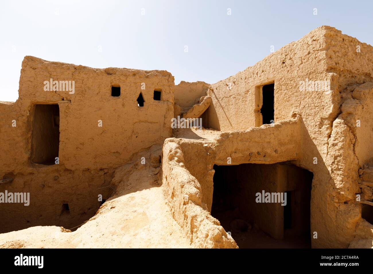 Abandoned houses in the traditional construction of Arabic adobe ...