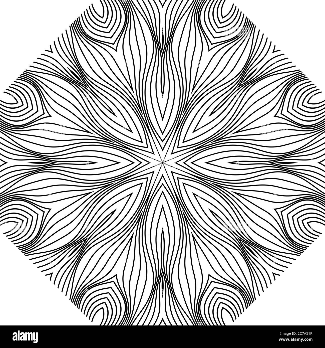 Vector abstract mosaic hand drawn line art mandala Stock Vector Image ...