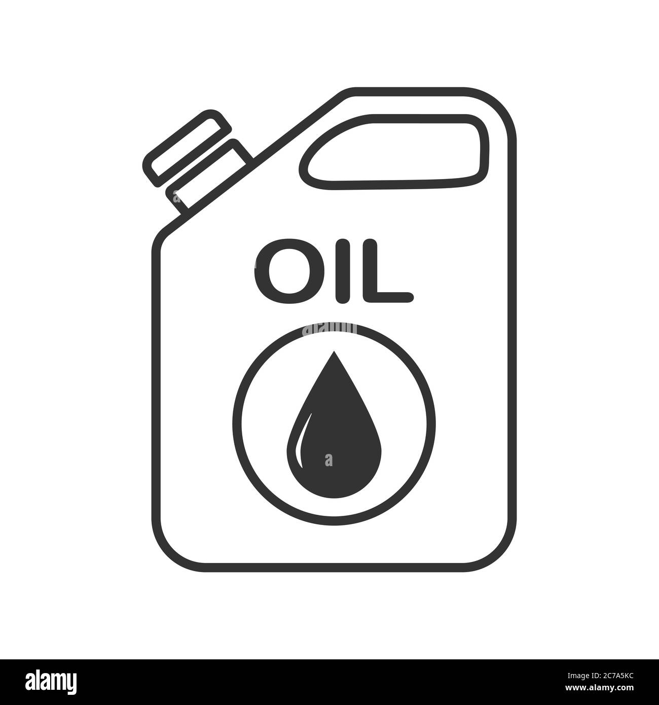 Canister with oil. Empty outline. Simple vector icon for thematic ...