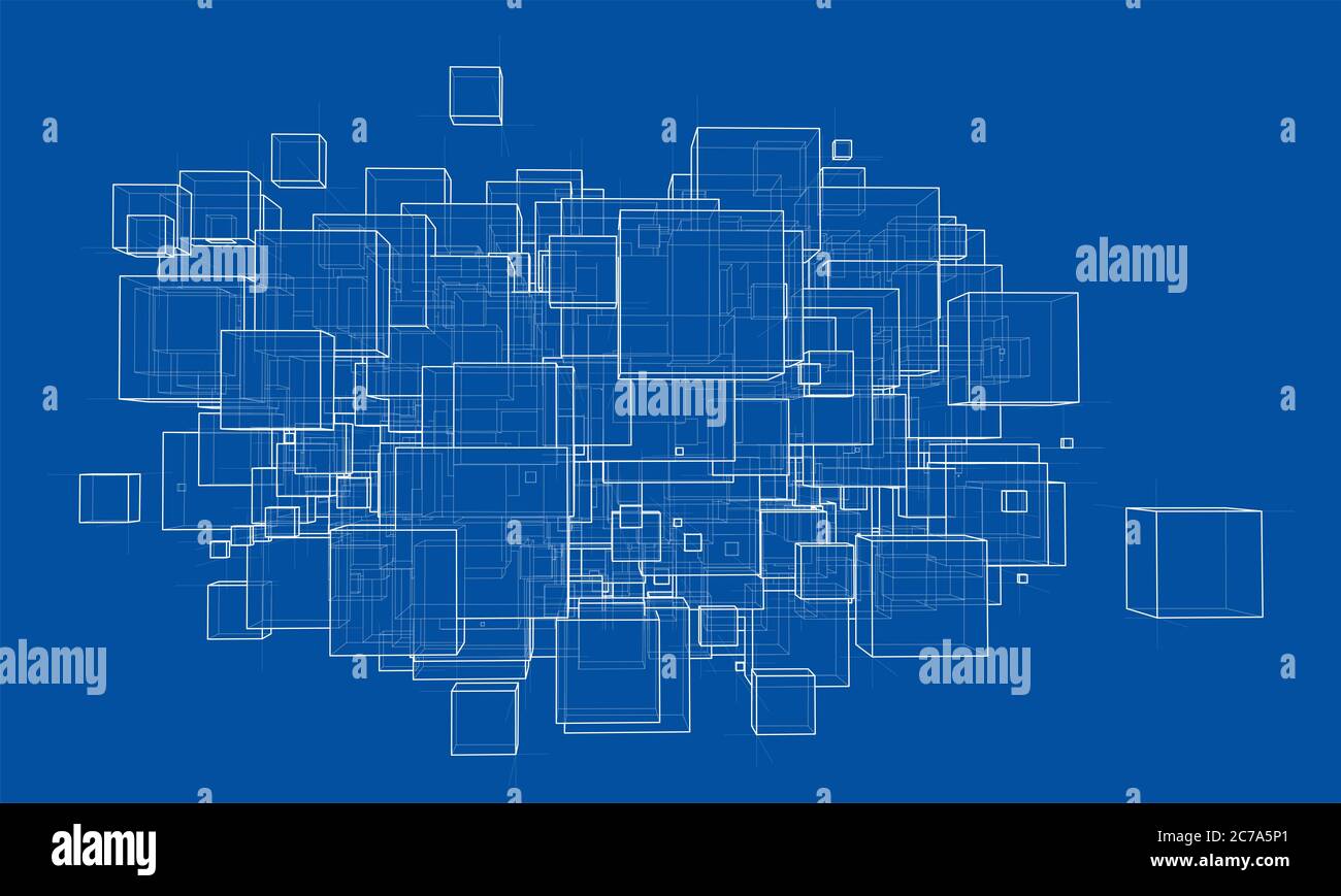 Abstract boxes background Stock Photo - Alamy