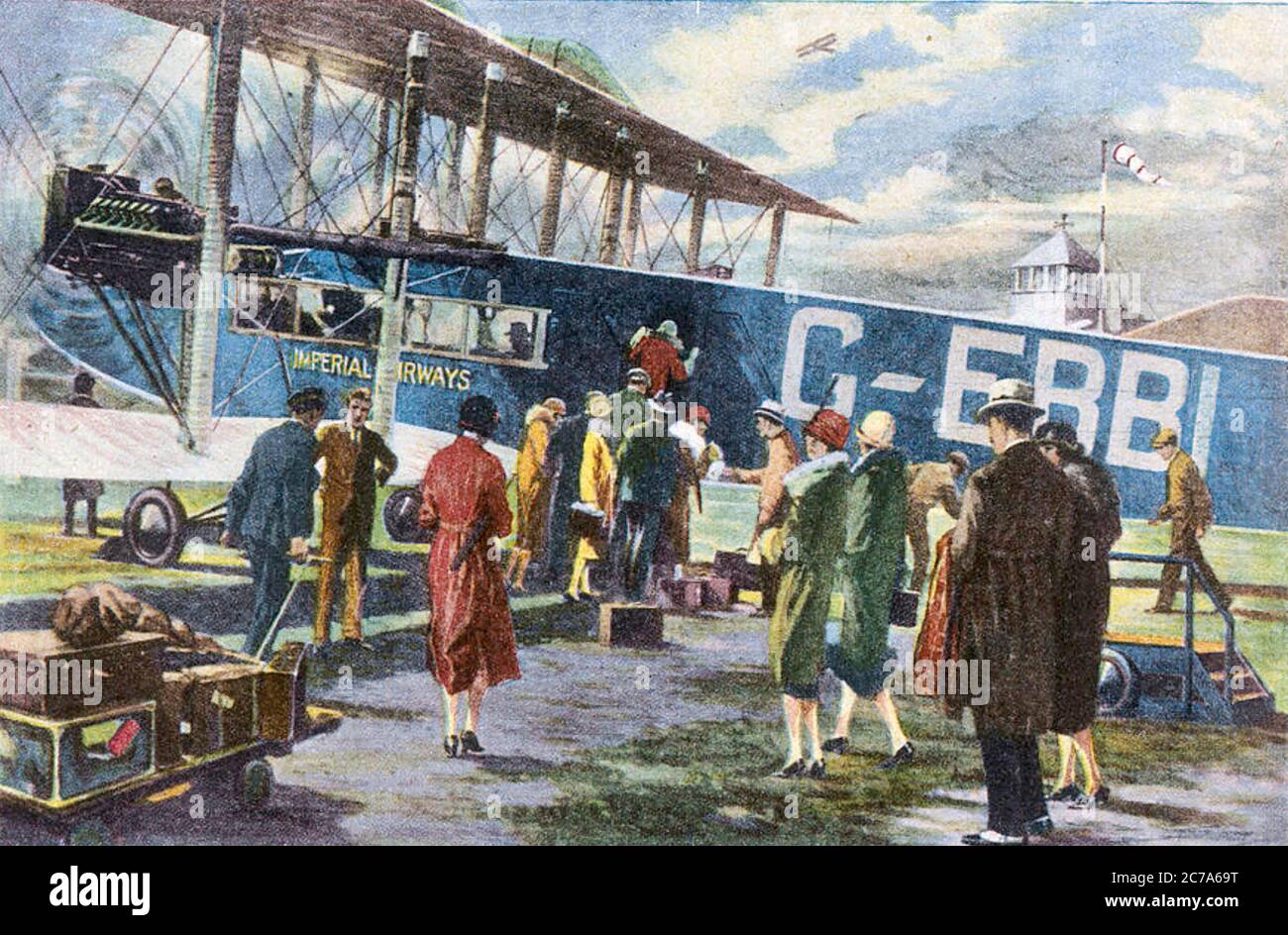 IMPERIAL AIRWAYS Passengers boarding a Handley Page W.8b named "Prince ...