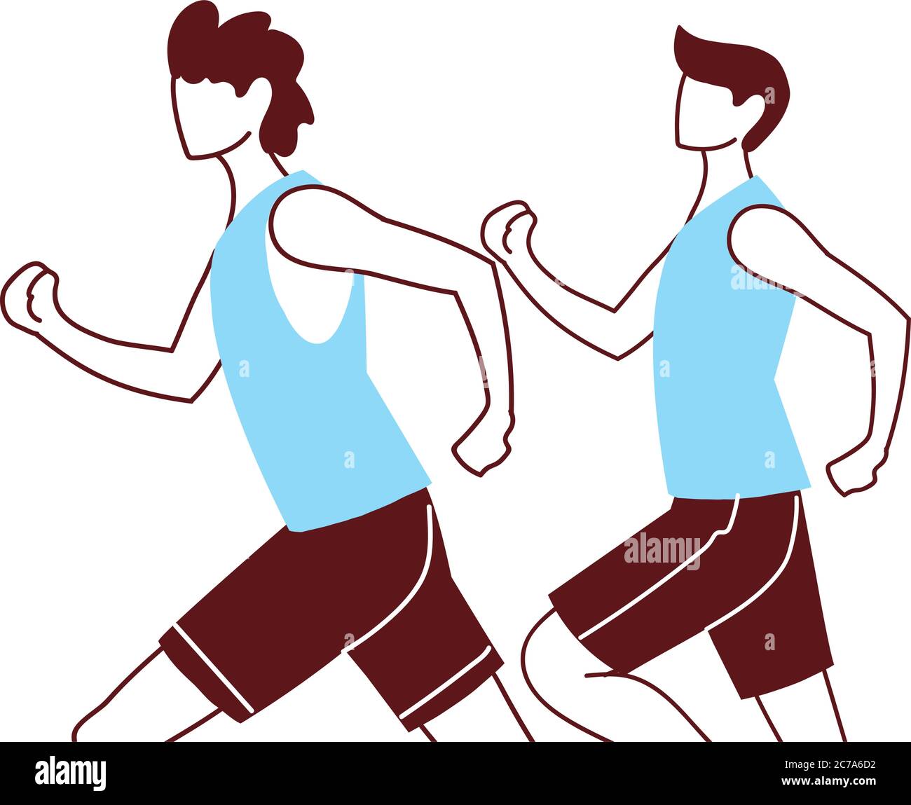 men in sportswear for running vector illustration design Stock Vector ...