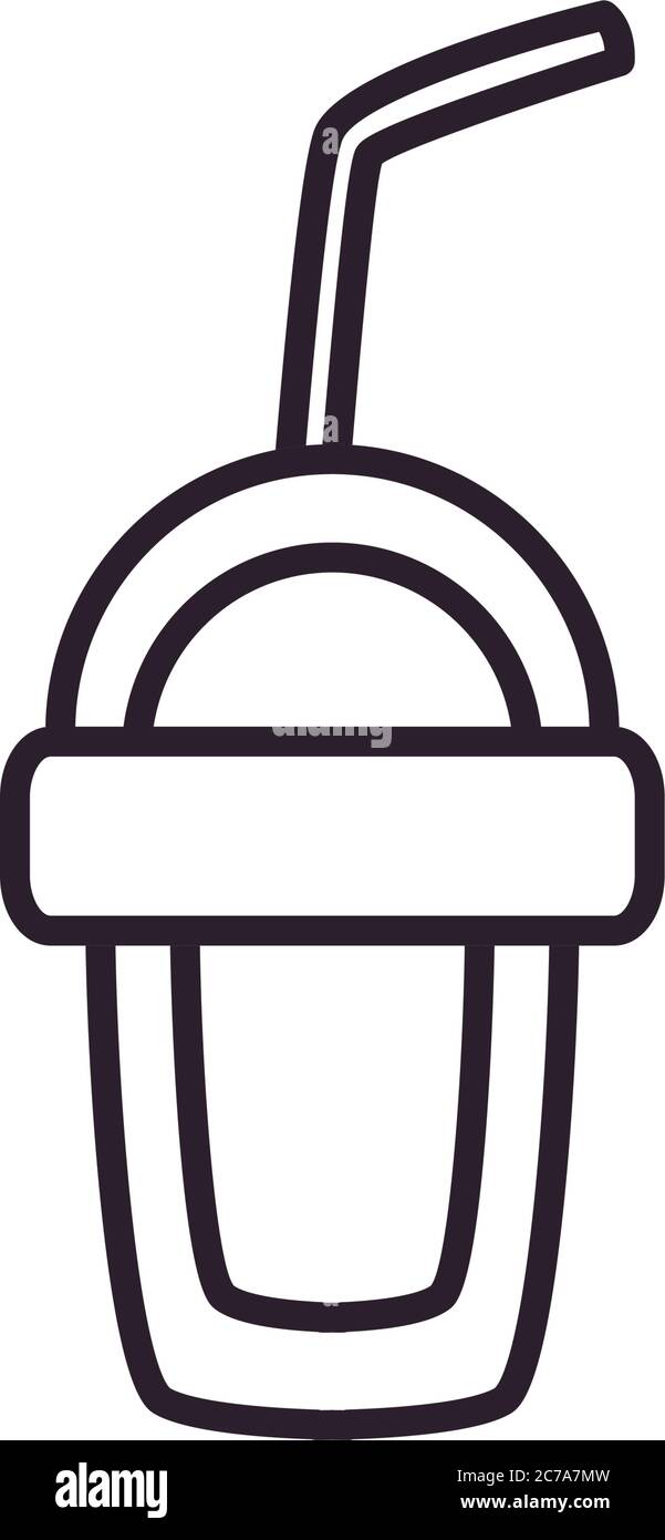 juice mug drink line style icon design, Beverage liquid and refreshment ...