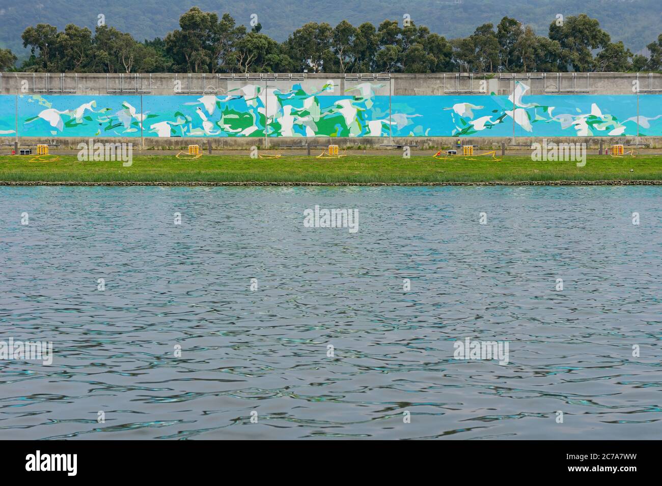 Beautiful riverscape of Dajia Riverside Park at Taipei, Taiwan Stock ...