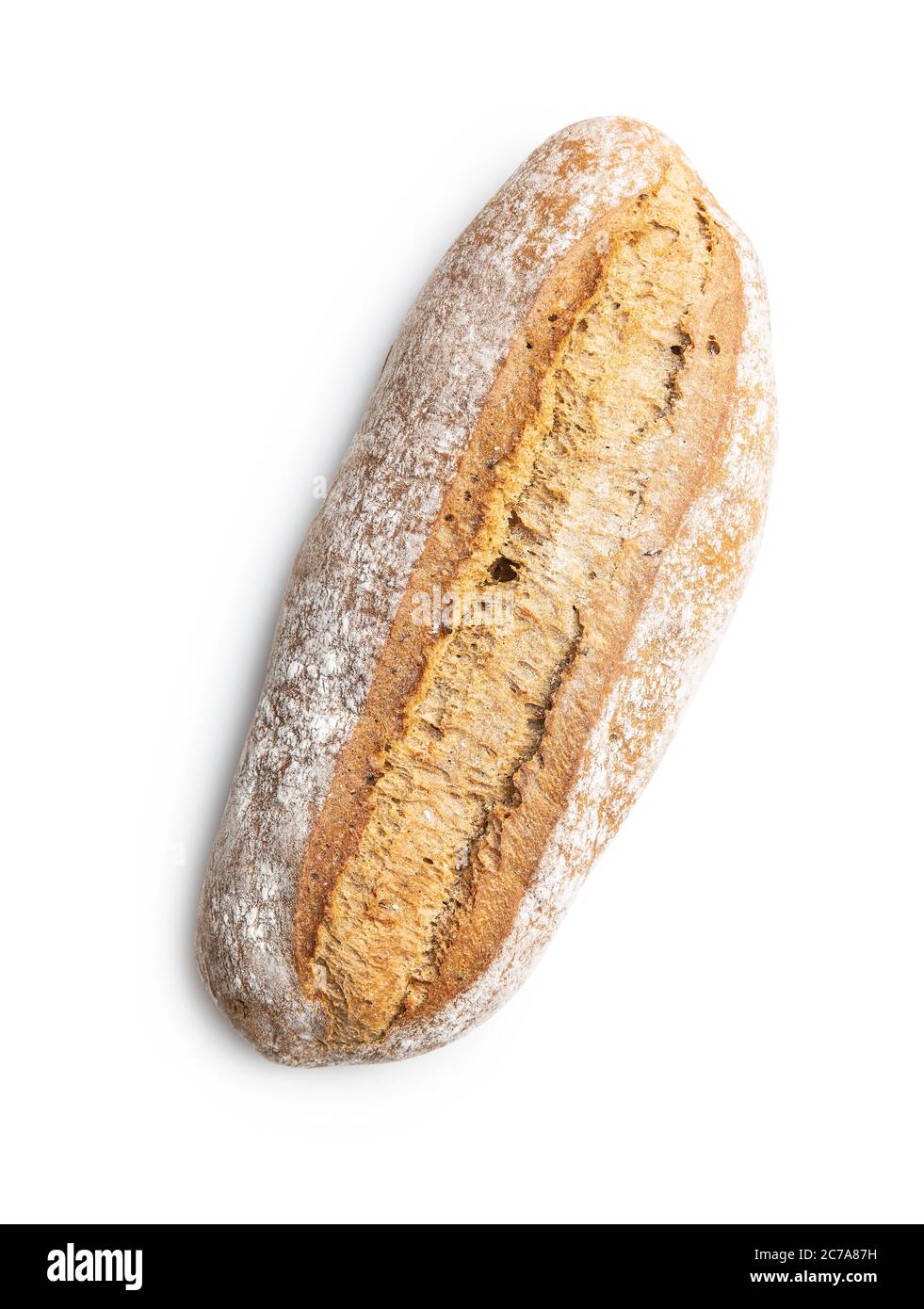 Crusty homemade bread isolated on white background Stock Photo - Alamy