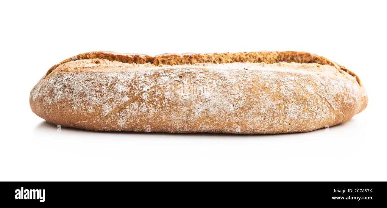 Crusty homemade bread isolated on white background Stock Photo - Alamy