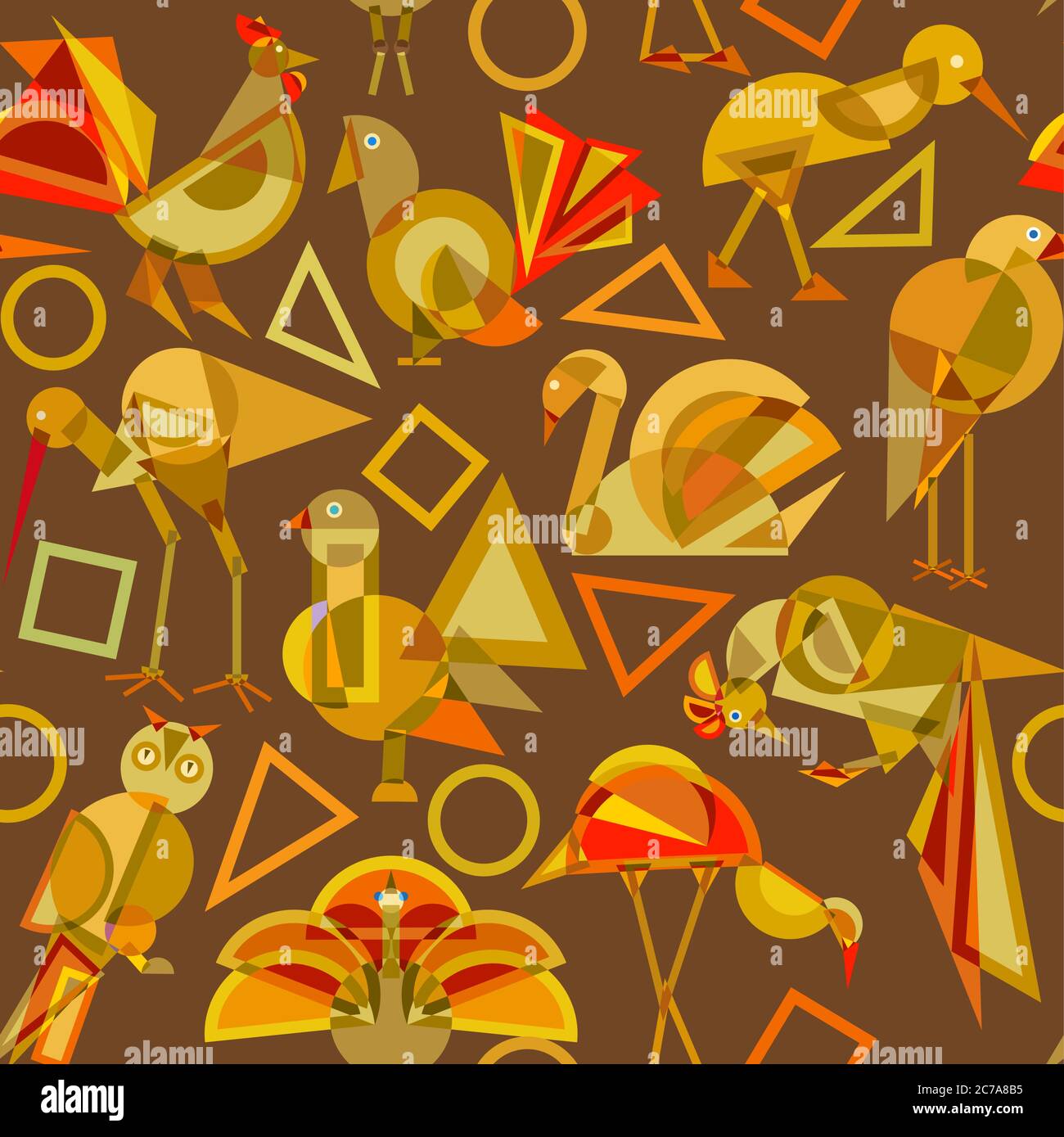 Abstract geometric birds seamless pattern Stock Vector Image & Art - Alamy