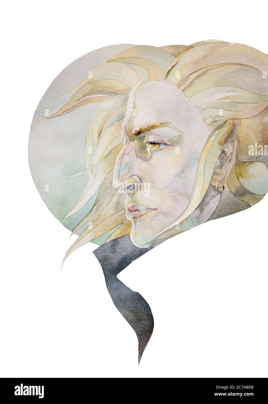 Watercolor Face Male