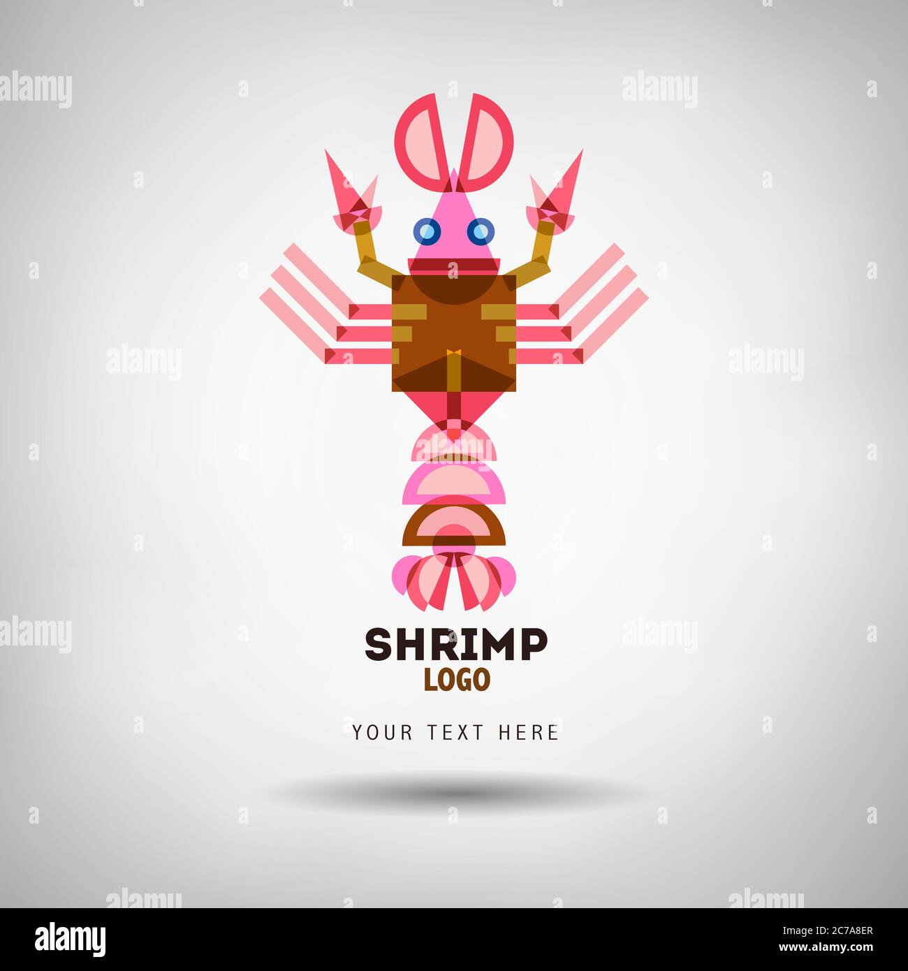 Abstract geometrical style shrimp logo Stock Vector Image & Art - Alamy
