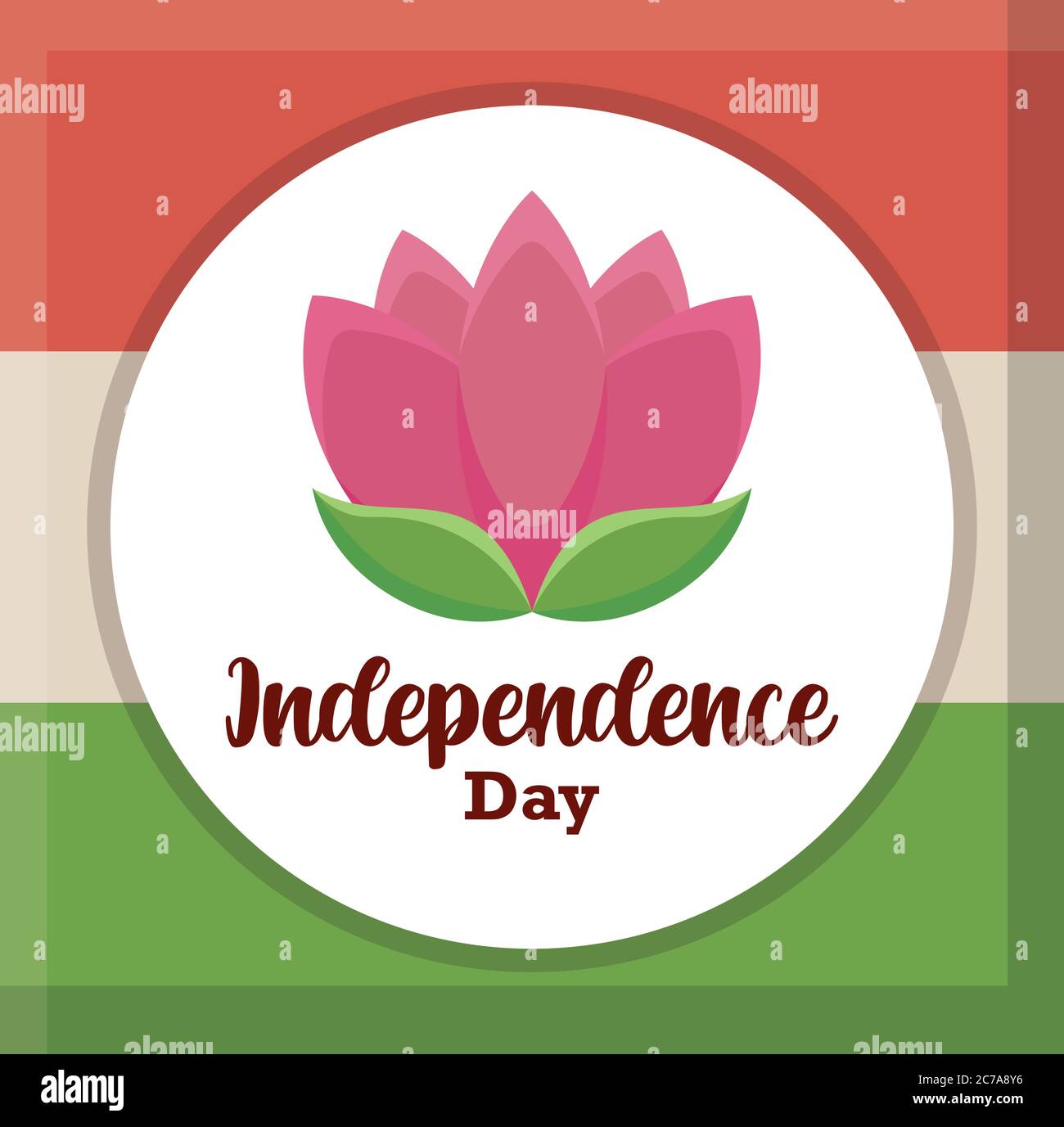 indian flag with lotus flower independence day vector illustration ...