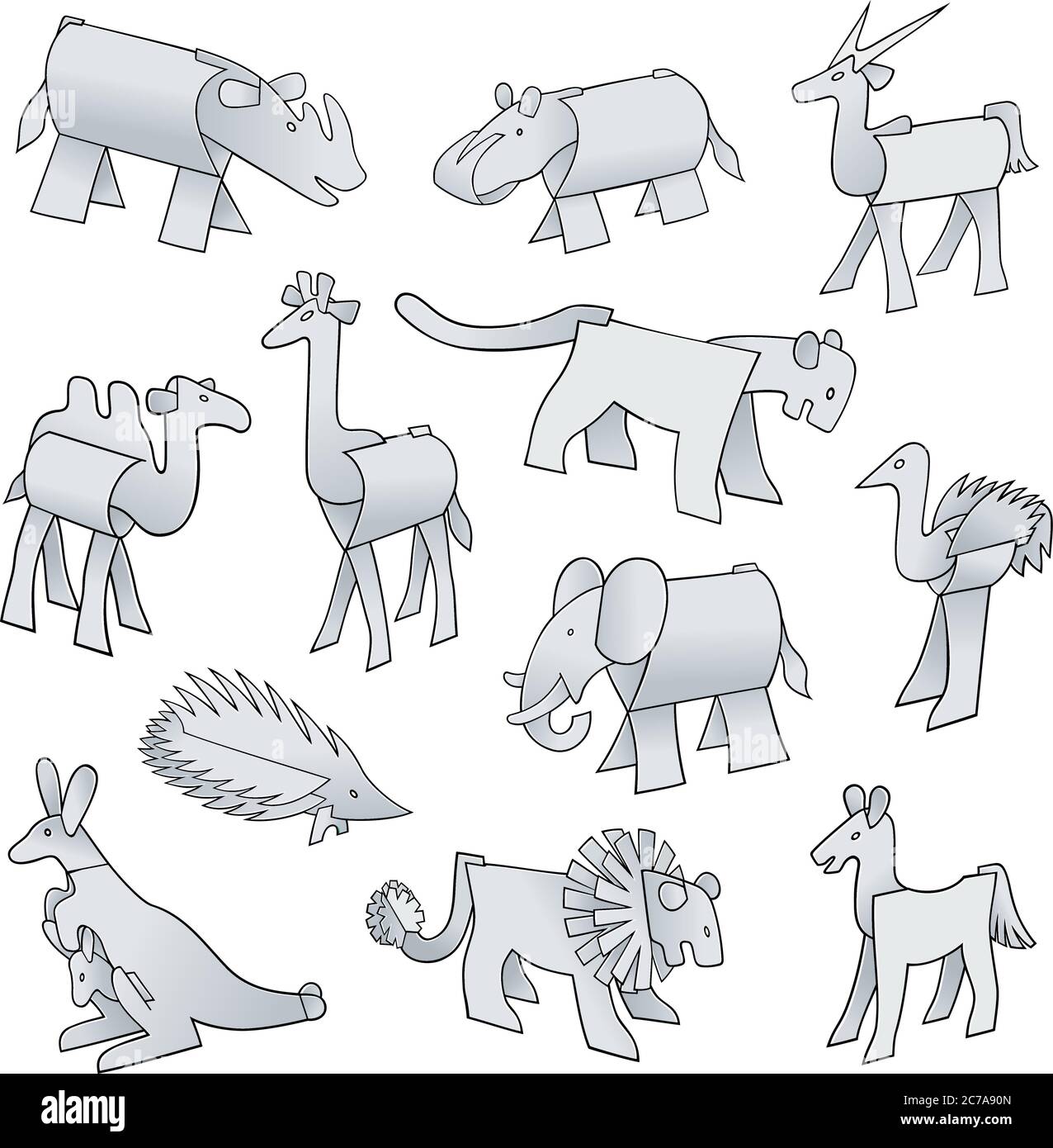 Set of animals from pieces of paper Stock Vector Image & Art - Alamy