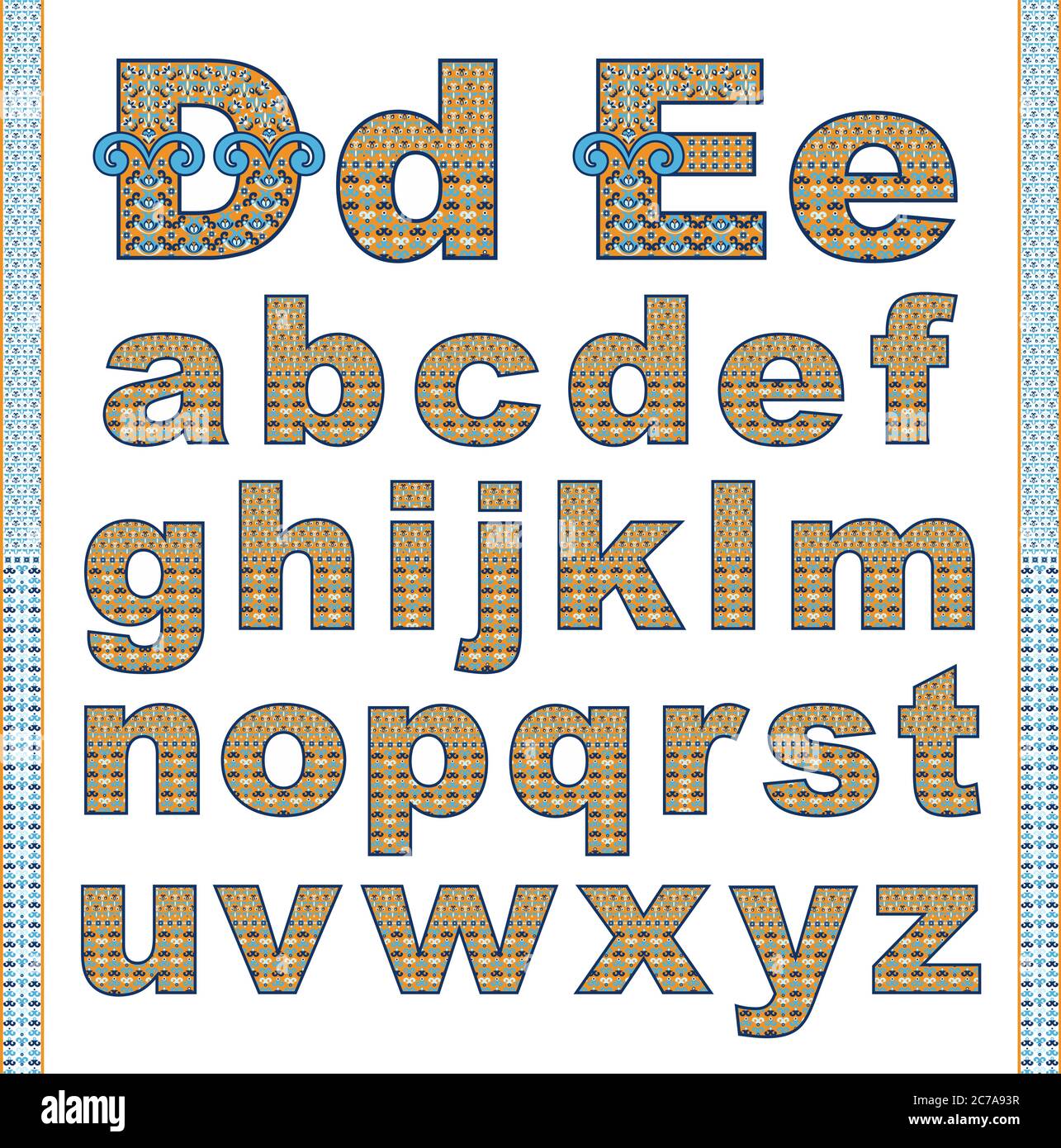 Vector abstract alphabet with comic kids pattern Stock Vector Image ...