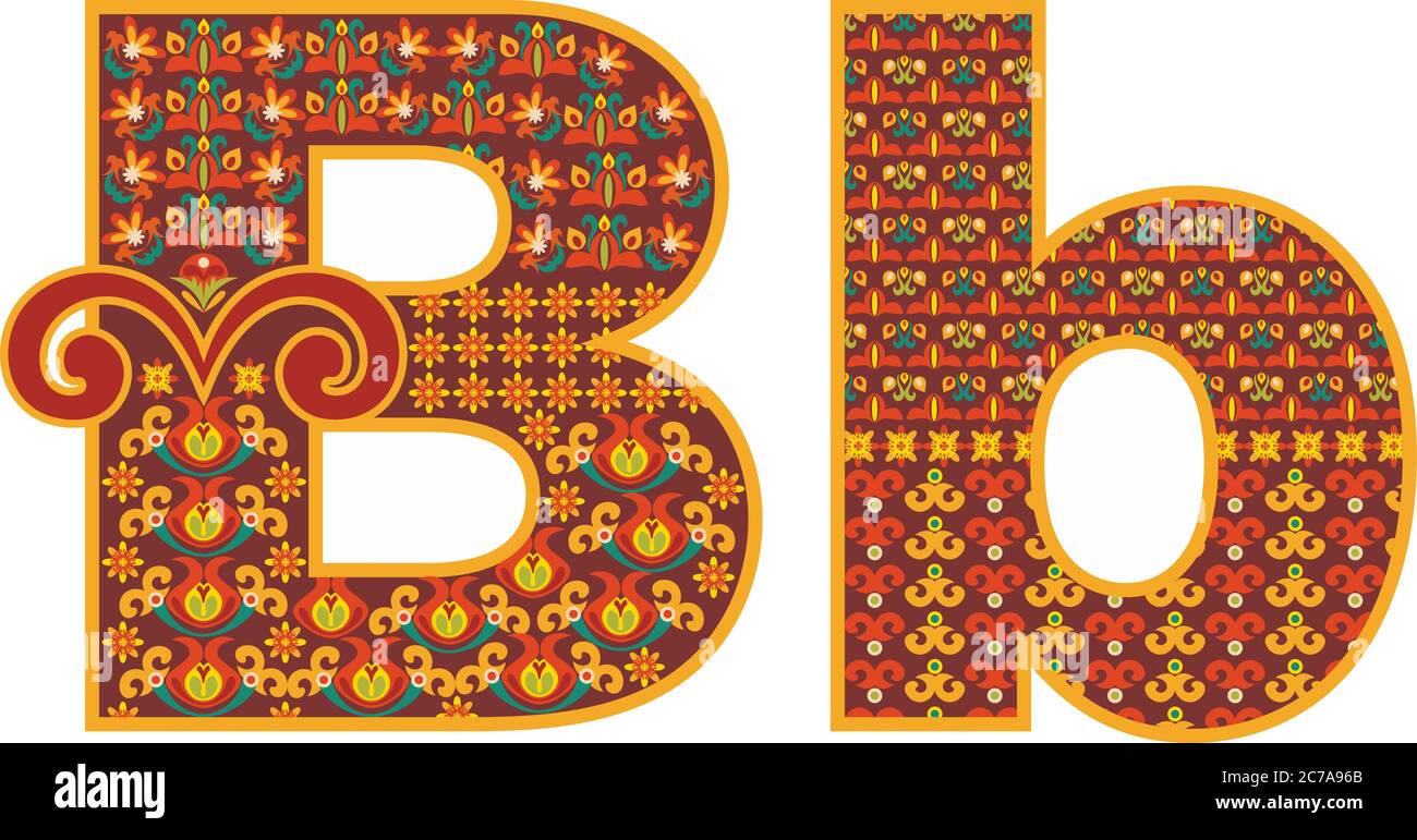 Vector abstract letter B with ornamental pattern Stock Vector Image ...