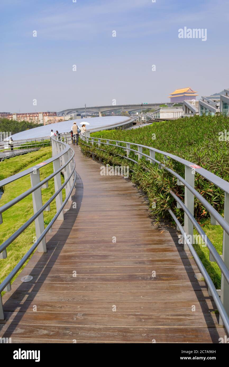 Roof walkway of the Pavilion of Angel Life at Taipei, Taiwan Stock ...
