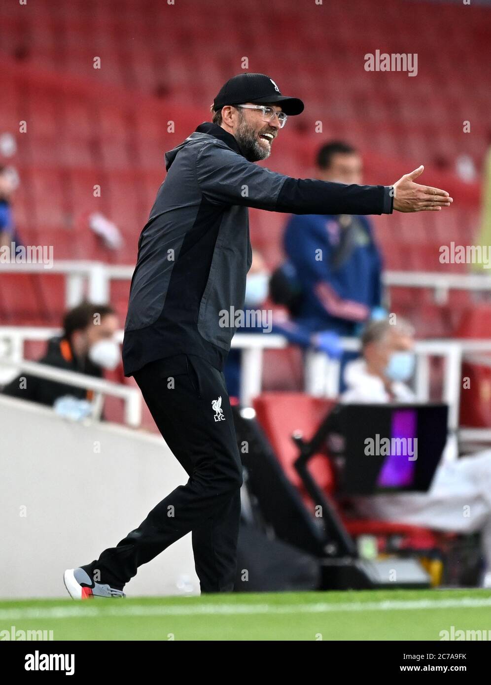 Liverpool manager Jurgen Klopp gestures on the touchline during the ...