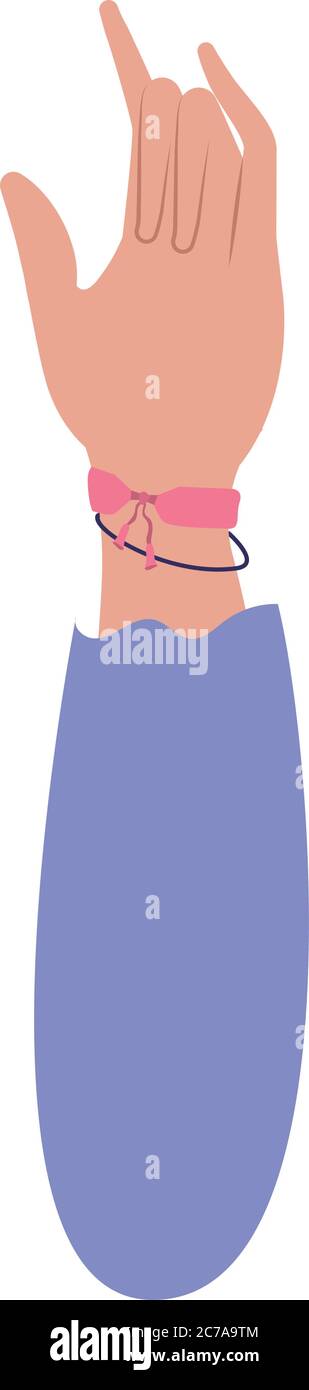 Hand with rock sign design, Music sound melody song musical art and ...